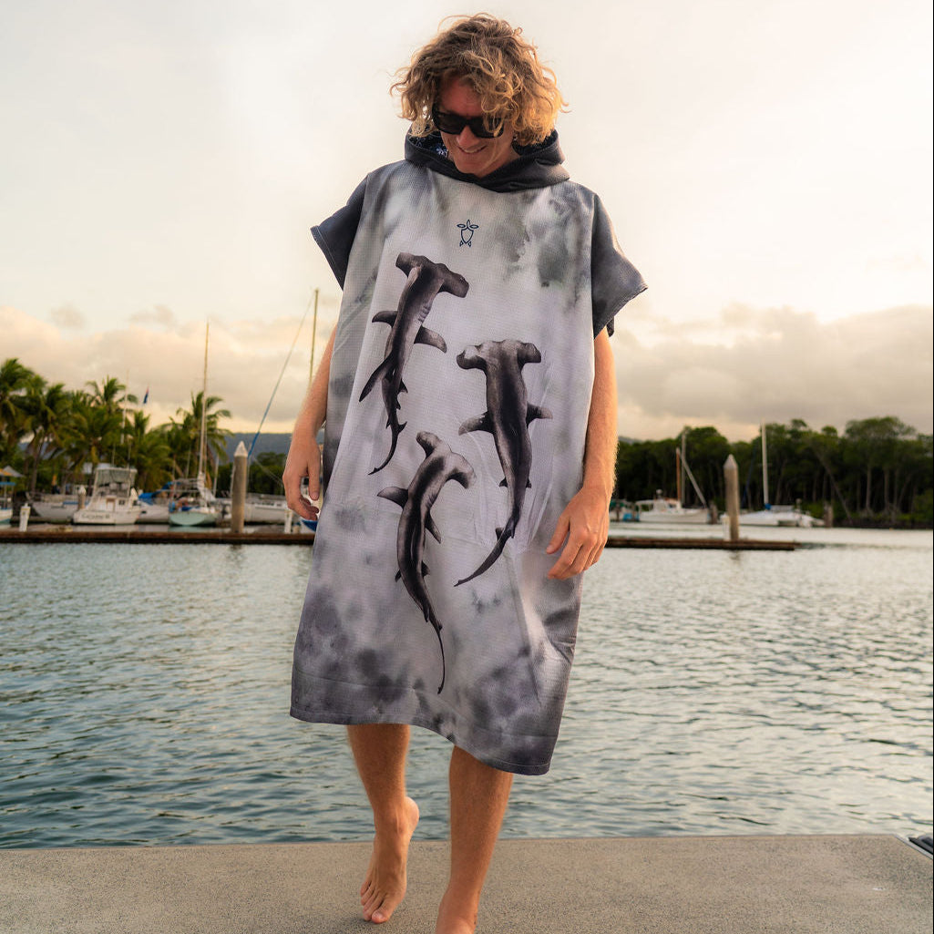 Adult Hooded Changing Poncho - Hammerhead | Ocean Armour